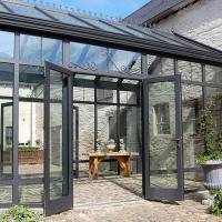 China Aluminum Casement Door 100 Series Double Tempered Glass Weatherproof Customizable for sale
