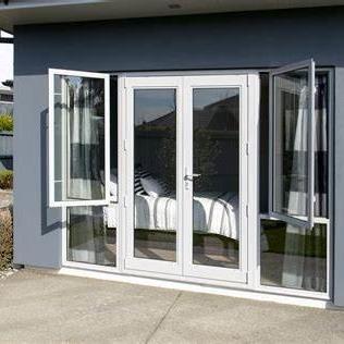 China Aluminum Hinged Casement Door Double Tempered Glass 24mm Wind Resistance Sun Room for sale