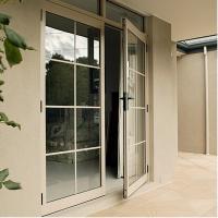 China Restaurant Double Hinged Aluminium Doors Fire Prevention for sale