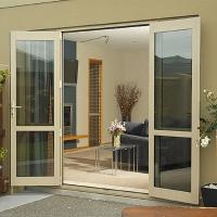 China Restaurant Double Hinged Aluminium Doors Fire Prevention for sale