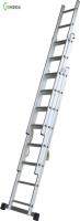 China Telescopic 3 Floor Aluminium Ladder 8 Step 1.4mm 150kg Capacity for sale