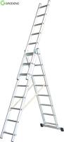 China Telescopic 3 Floor Aluminium Ladder 8 Step 1.4mm 150kg Capacity for sale