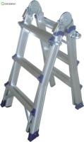 China 150kg Capacity 12 Step Aluminum Folding Ladder 1.4mm Thickness Portable for sale