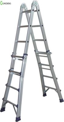 China 150kg Capacity 12 Step Aluminum Folding Ladder 1.4mm Thickness Portable for sale