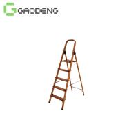 China 1.4mm Heavy Duty Aluminum Ladder 150kg Capacity 43-198cm Height Wooden Step for sale