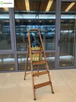 China 1.4mm Heavy Duty Aluminum Ladder 150kg Capacity 43-198cm Height Wooden Step for sale