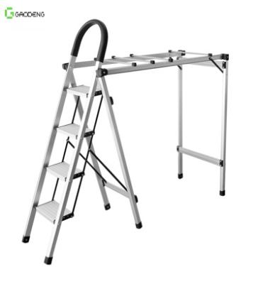 China 1.0mm 4 Fold Aluminum Ladder Clothes Hanger 5.8KG 120cm Drying Length for sale