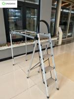 China 1.0mm 4 Fold Aluminum Ladder Clothes Hanger 5.8KG 120cm Drying Length for sale