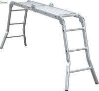 China Silver Oxide Folding Aluminum Step Ladder Heavy Duty for sale