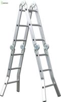 China Silver Oxide Folding Aluminum Step Ladder Heavy Duty for sale