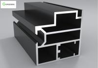 China Golden Extruded Wood Grain Aluminum Profile 6063 T5 Aluminium Alloy 60um Powder Coating for sale