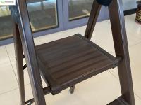 China Ebony 3 Step Wooden Aluminum Ladder 250 mm Pedals 150 kg Capacity for sale
