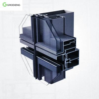 China Anodized Hidden Frame Curtain Wall Aluminum Profile 6063 Alloy AA15 15μm for sale