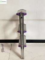 China Folding Three Step Aluminum Ladder Silver 100KG 2.6 Foot for sale