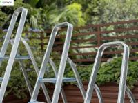 China Blue Plastic  Aluminum Folding Ladder 3-9 Steps Using Hight 65-198 cm for sale