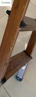 China 1.1mm Wooden Aluminum Ladder 250mm Pedal 2-9 Steps Anti-Slip Handrail for sale