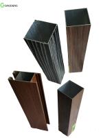 China Wood Grain Industrial Aluminum Profile 6000 Series T3-T8 Extrusion for Custom Doors Windows for sale