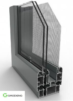 China Powder Coating Extrusion Aluminum Profiles 6063 50-80 Micron Great Feeling for sale