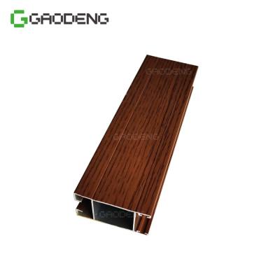 China Wood Grain Extrusion Aluminum Profiles 6063 6061 High Hardness Good Feeling for sale