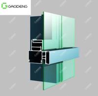 China Anodized Open Frame Curtain Wall Aluminum Profile 6063 T5 20 Micron Film for sale