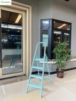 China 2.8ft 4 Steps Aluminium Heavy Duty Ladder 1.2mm Blue for sale