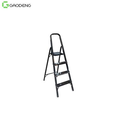 China 2.8ft 4 Step Fold Up Aluminum Ladder Black Non Slip for sale