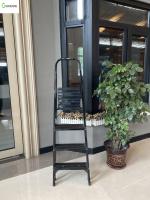 China 2.8ft 4 Step Fold Up Aluminum Ladder Black Non Slip for sale