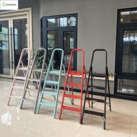 China Multiple Colors Red 4 Steps  Aluminum Folding Ladder Using Hight 87 cm Max Load 150KG for sale