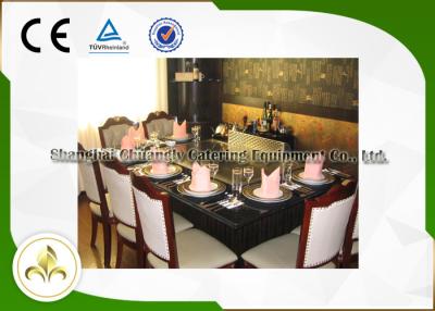 China Beef Mutton Chicken Built In Flat Top Grill Table , Seven Seat Outdoor Hibachi Grill Table for sale
