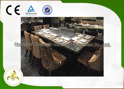 China 7 Seat Electric Induction Teppanyaki Grill Table Basic Configuration CE ISO9001 Certification for sale