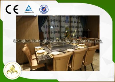 China Custom Teppanyaki Hibachi Grill Equipment 8 Seats Built In Electrostatic Fume Purifier for sale