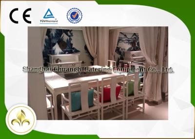 China Outdoor / Indoor Teppanyaki Grill Plate Table Eight Seats Built In Electrostatic Fume Purifier for sale