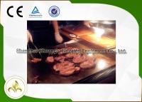 China Custom 1.1M S/S Mobile Teppanyaki Grill For Mutton Chicken Fish Shellfish for sale