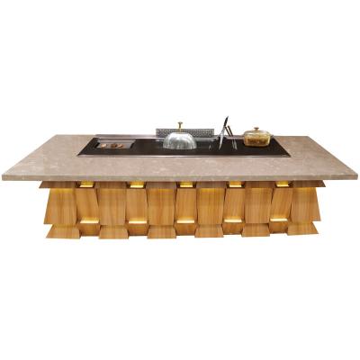 China 3 In 1 Multifunction Teppanyaki Grill Table For Soup BBQ for sale