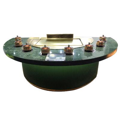 China Stainless Steel Semi Circle Teppanyaki Grill Table For Induction Industry for sale