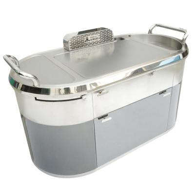 China GREENARK TO14 Stainless Steel Mobile Teppanyaki Grill Table 8KW for sale