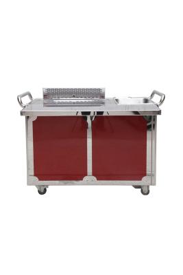 China GREENARK TO29 Stainless Steel Down Exhaust Mobile Teppanyaki Grill Table - Gas for sale