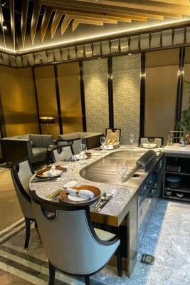China Oval Shape Japanese Teppanyaki Grill Table for sale