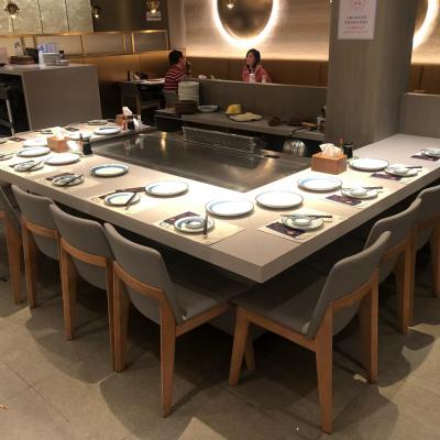China Stainless Steel 304 Teppanyaki Grill Table with Gas Heating for sale