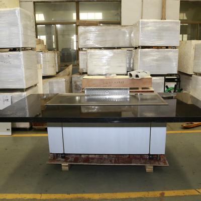China Stainless Steel Electric Down Exhaust Teppanyaki Table Grill Down Exhaustion for Restaurant Hotel for sale