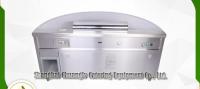 China Stainless Steel Gas Heating Down Exhausting Restaurant Hibachi Grill Table Semi-Circle Shape for sale