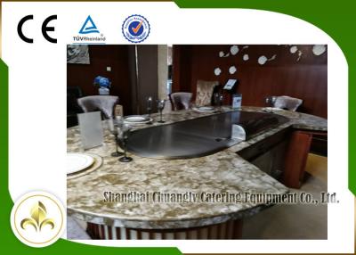 China 10 Seats LPG Heating Teppanyaki Japanese Grill Table Upper or Down Exhaustion for sale