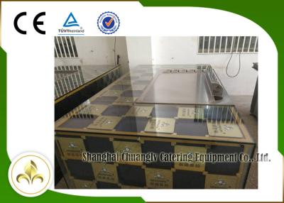 China 7 Seats Rectangle Shape Japanese Teppanyaki Grill Table Electromagnatic or Induction Heating for sale
