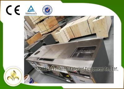 China Rectangle Teppanyaki Grill Table , 2.2 Meter Induction Soup Stovetop Barbecue Grill for sale