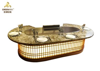 China Stainless Steel Teppanyaki Grill Table Electromagnetic Heating 380V for sale