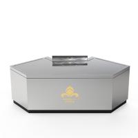 China Customizable Bow-Shaped Teppanyaki Grill Table with Smoke Exhaust for sale