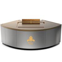China Fan-shaped Copper Teppanyaki Table 2300x900x800mm Electric Heating for sale