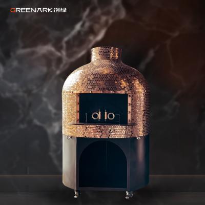 China Round Wood Fired Pizza Oven 1500kg with Lava Rock Base for sale