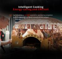 China Round Wood Fired Pizza Oven with Volcanic Lava Rock for sale