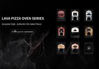 China Round Wood Fired Pizza Oven with Volcanic Lava Rock for sale